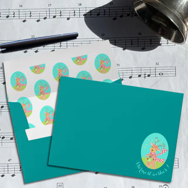 Christmas reindeer envelope | Zazzle