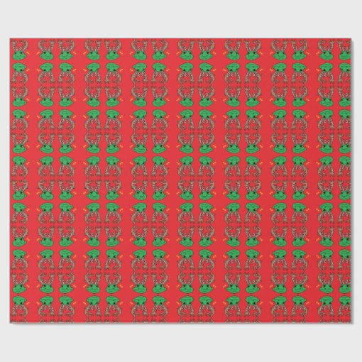 Christmas reindeer frog wrapping paper | Zazzle