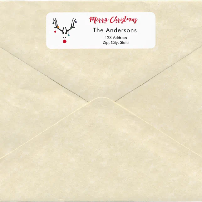 Christmas reindeer funny modern address return label | Zazzle