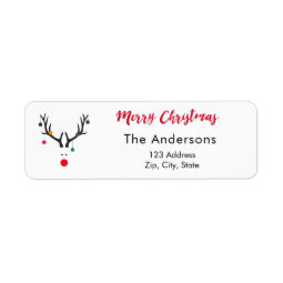 Christmas reindeer funny modern address return label | Zazzle