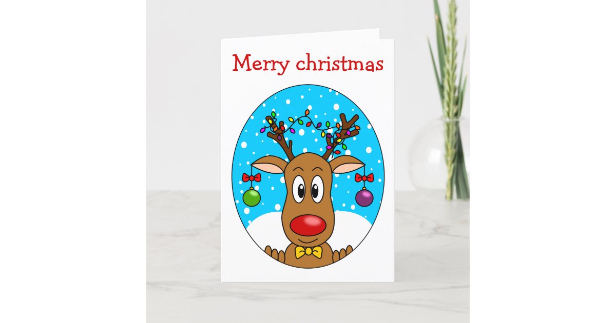 Christmas Reindeer Holiday Card | Zazzle