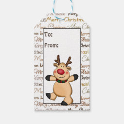 Christmas Reindeer Holiday gift tag | Zazzle