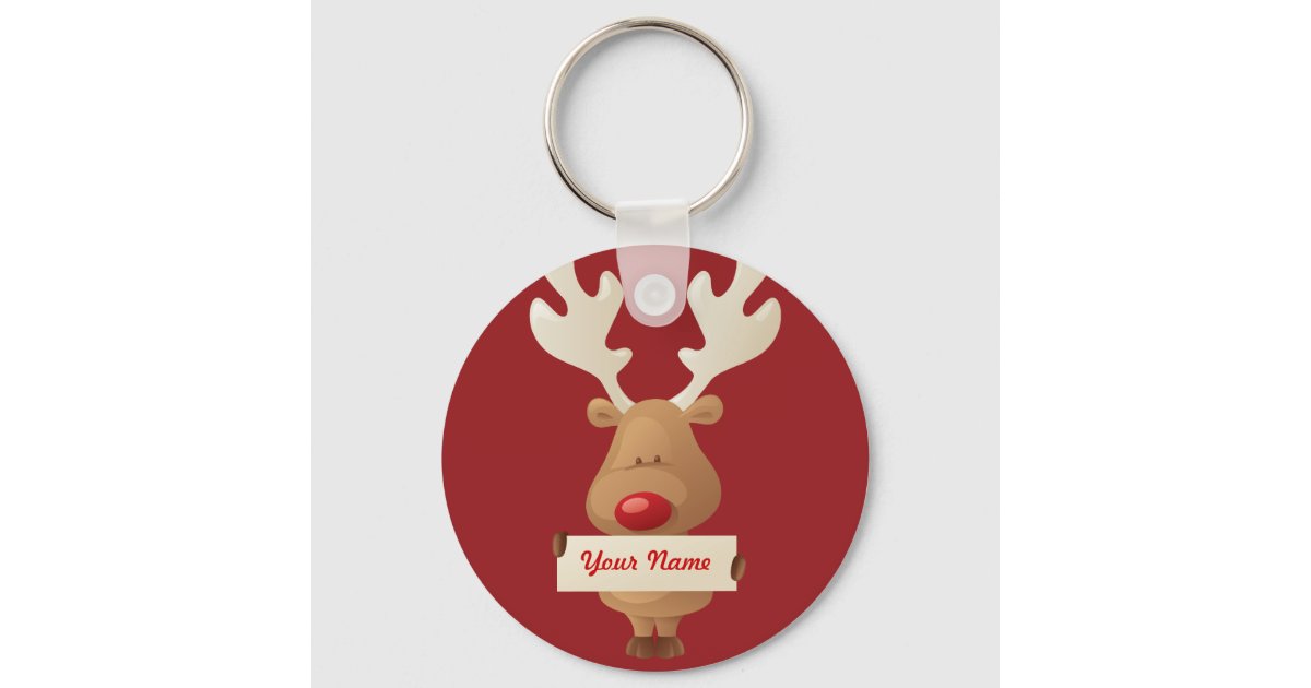 Christmas reindeer Keychain | Zazzle