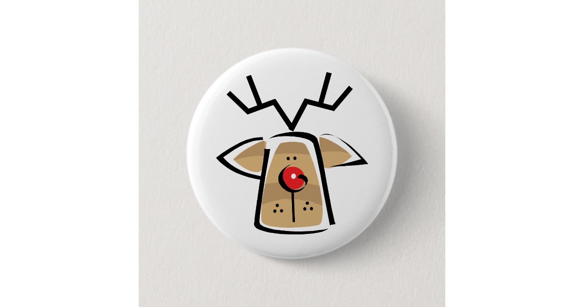 Christmas Reindeer Pinback Button | Zazzle