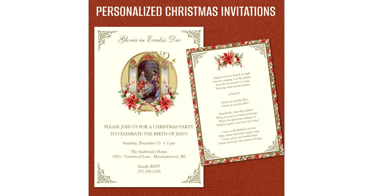 Christmas Religious Birthday Party for Jesus Invitation | Zazzle