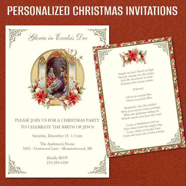 Christmas Religious Birthday Party for Jesus Invitation | Zazzle