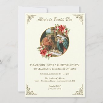 Christmas Religious Celebration Party for Jesus Invitation | Zazzle