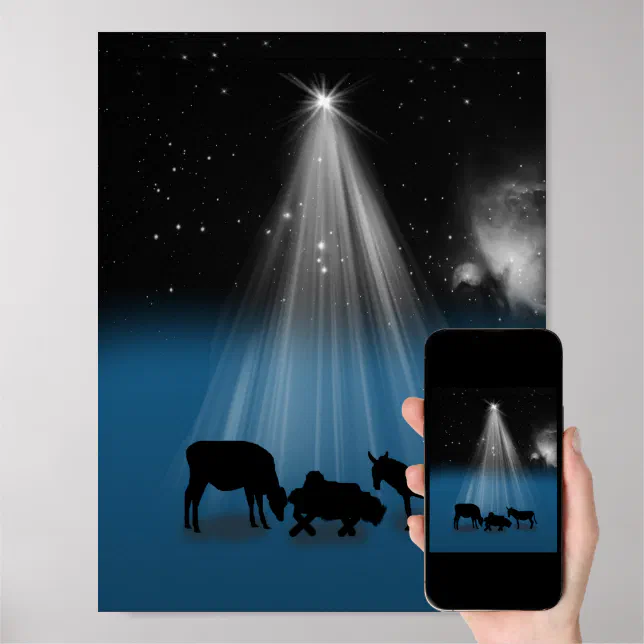 Christmas, Religious, Nativity, Stars, Print | Zazzle