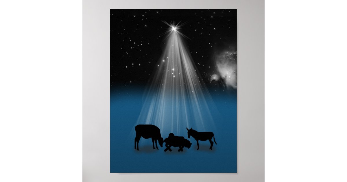 Christmas, Religious, Nativity, Stars, Print | Zazzle