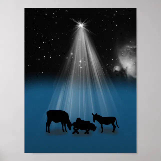 Christmas, Religious, Nativity, Stars, Print | Zazzle