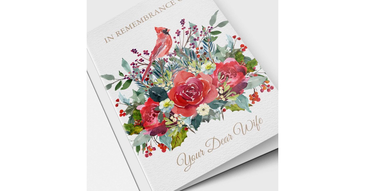 Christmas Remembrance Dear Wife Sympathy Holiday Card | Zazzle
