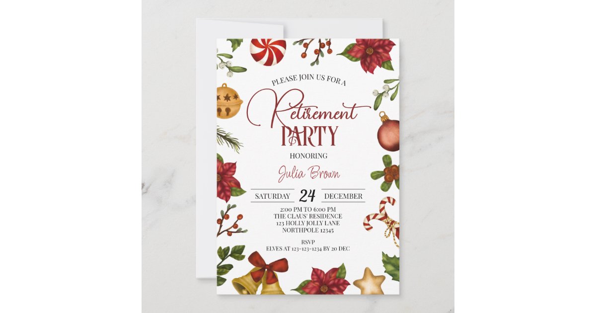 Christmas Retirement Party Invitation | Zazzle