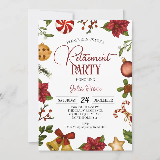 Christmas Retirement Party Invitation | Zazzle