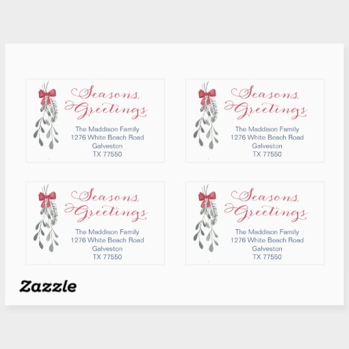 Christmas Return Address Envelope Label Stickers | Zazzle