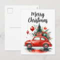 Christmas ride with presents holiday postcard | Zazzle