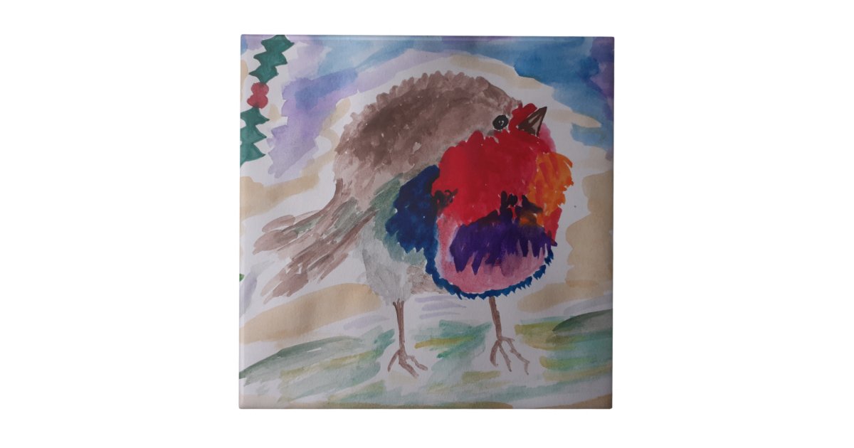 Christmas Robin Ceramic Tile | Zazzle