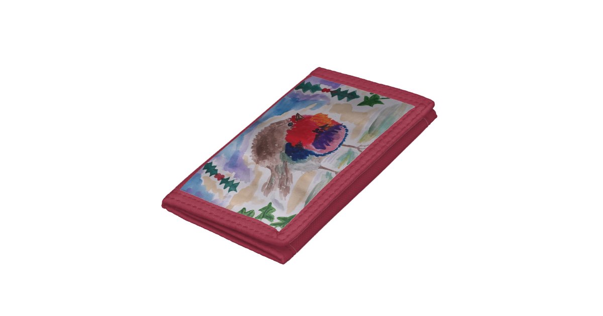 Christmas Robin Trifold Wallet | Zazzle