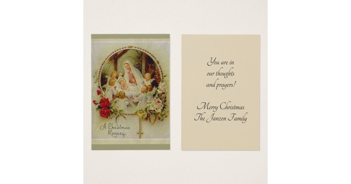 Christmas Rosary Nativity Holy Cards | Zazzle
