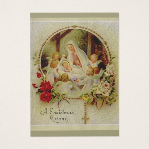Christmas Rosary Nativity Holy Cards | Zazzle