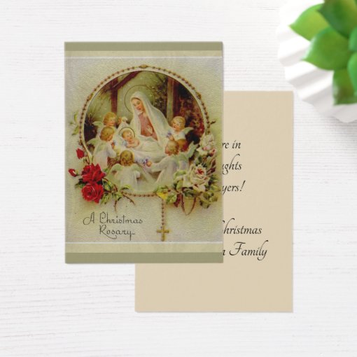 Christmas Rosary Nativity Holy Cards | Zazzle