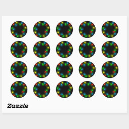 Christmas round lights classic round sticker | Zazzle