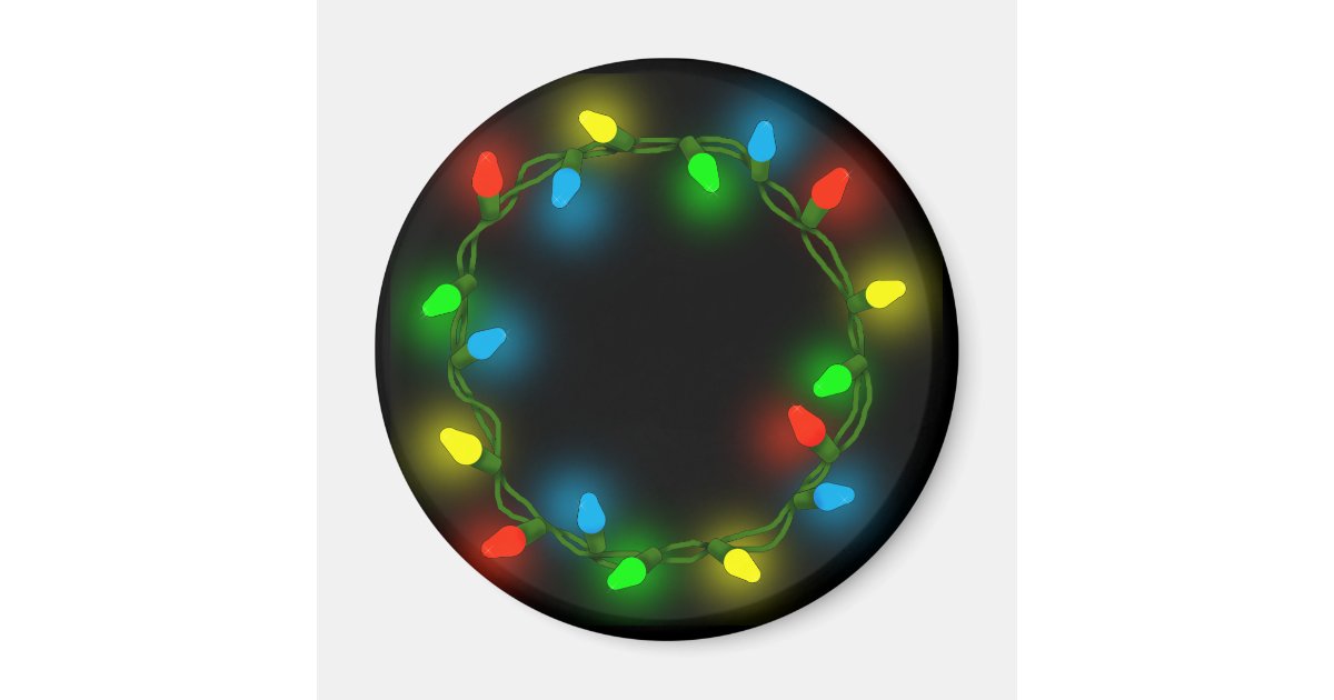 Christmas round lights magnet | Zazzle
