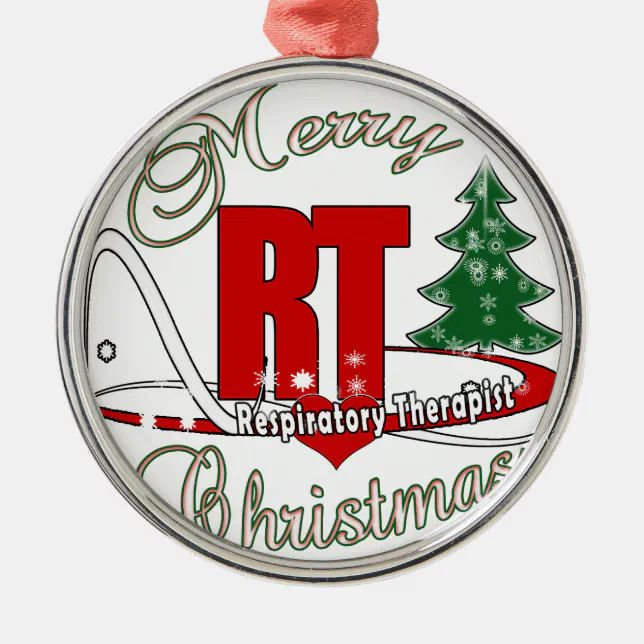 CHRISTMAS RT Respiratory Therapist Metal Ornament | Zazzle