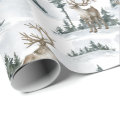 Christmas Rustic Elk Deer Reindeer Cabin Gift Wrapping Paper | Zazzle