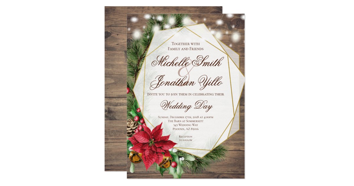Christmas Rustic Wedding Invitation | Zazzle.com