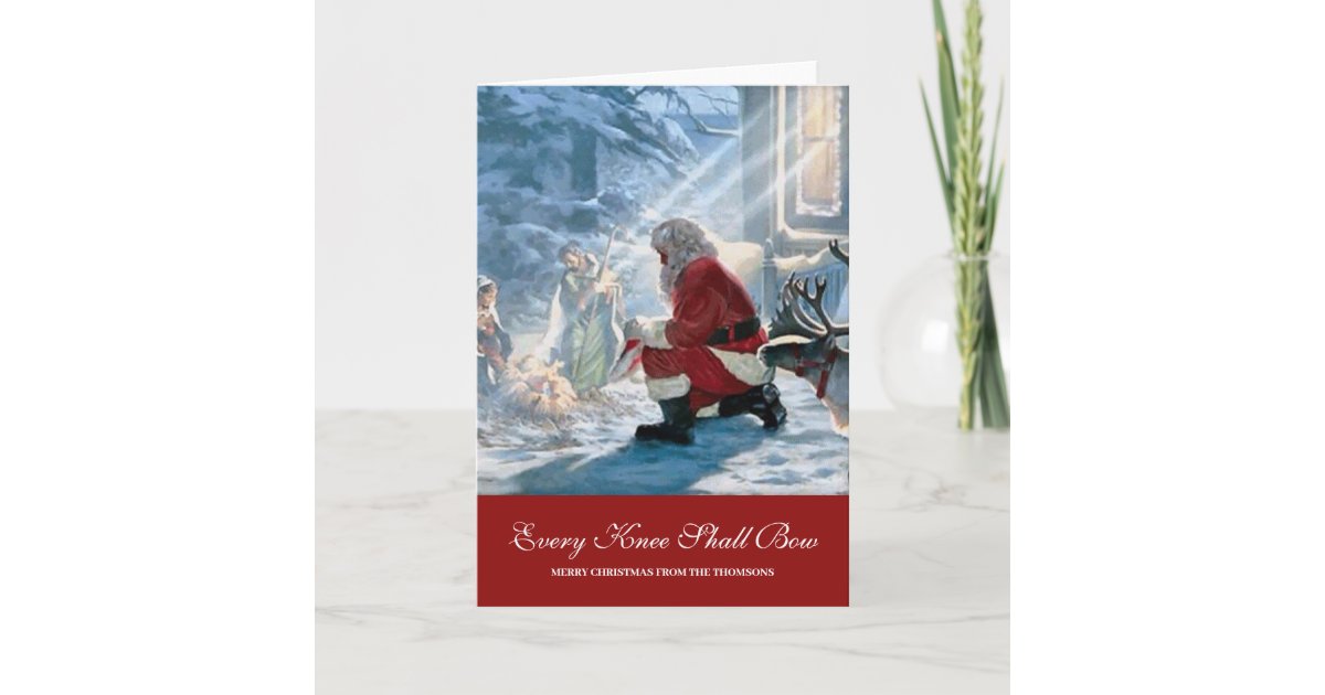 Christmas Santa and Baby Jesus Holiday Card | Zazzle