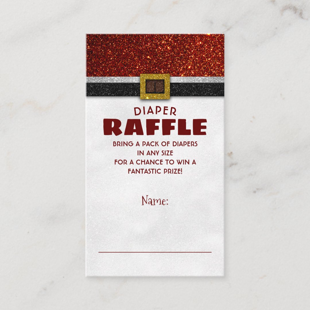 Christmas Santa Baby Diaper Raffle Ticket Enclosure Card | Zazzle