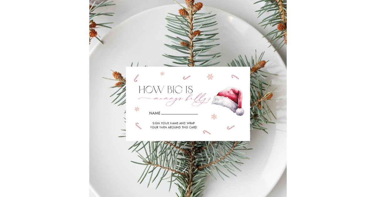 Christmas Santa Baby How Big is Mommy's Belly Enclosure Card | Zazzle