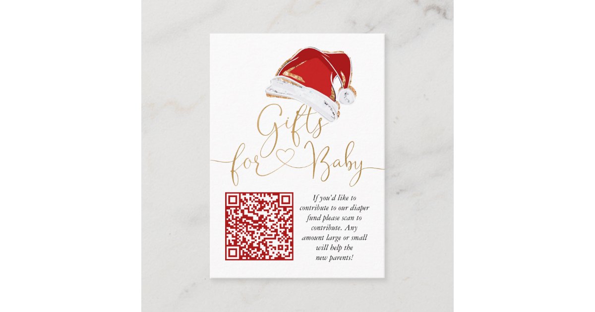 Christmas Santa Baby Registry Enclosure Card | Zazzle