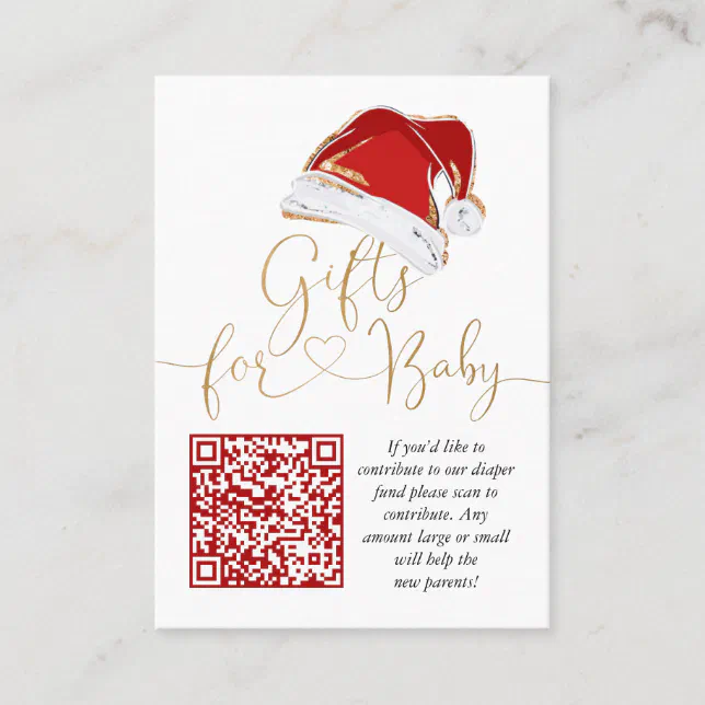 Christmas Santa Baby Registry Enclosure Card | Zazzle