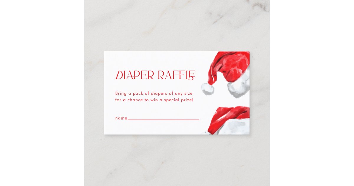 Christmas Santa Baby Shower Diaper Raffle Card | Zazzle