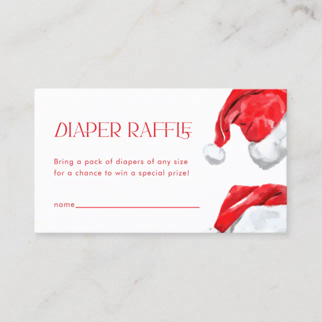 Christmas Santa Baby Shower Diaper Raffle Card | Zazzle