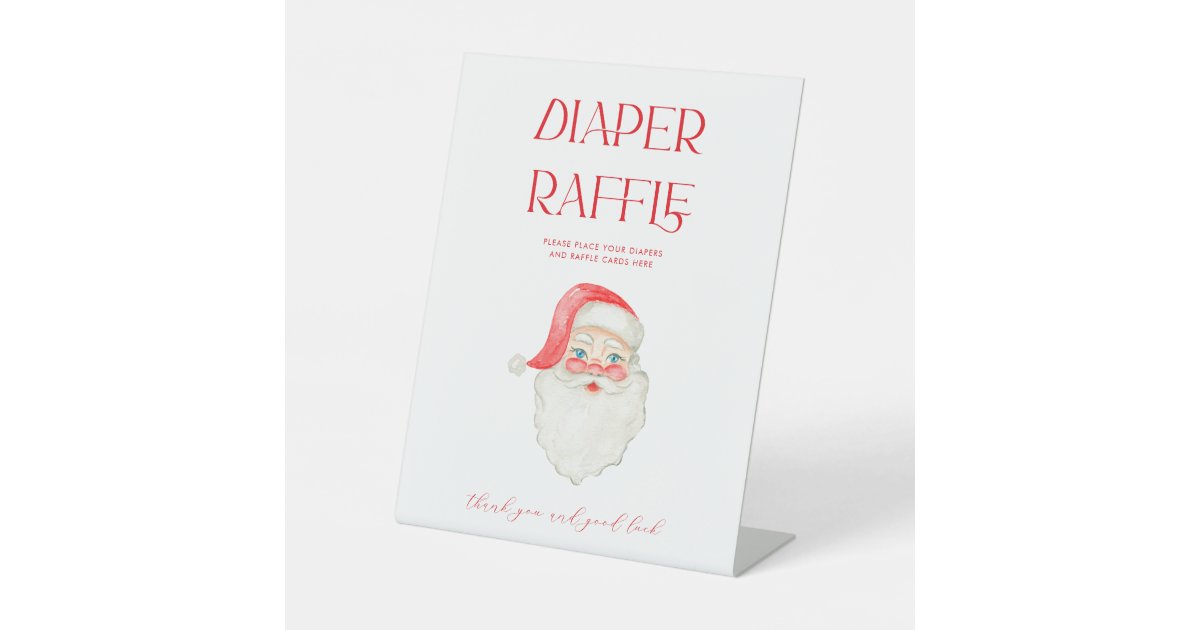 Christmas Santa Baby Shower Diaper Raffle Sign | Zazzle