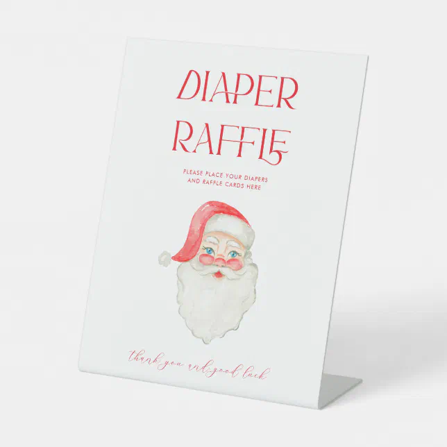 Christmas Santa Baby Shower Diaper Raffle Sign | Zazzle