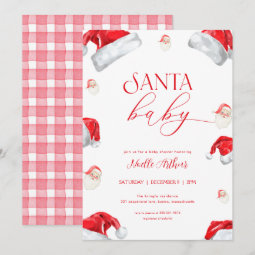 Christmas Santa Baby Shower Invitation | Zazzle
