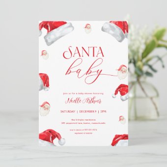 Christmas Santa Baby Shower Invitation | Zazzle