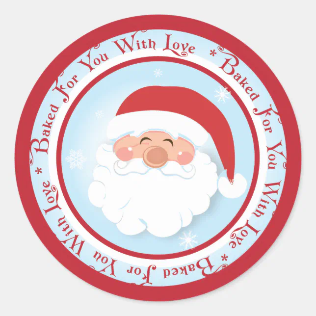 Christmas Santa Baking label Stickers | Zazzle