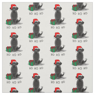 black santa claus christmas fabric | Zazzle