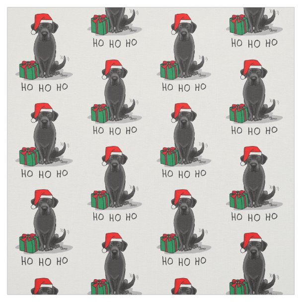 ho black santa fabric | Zazzle.com