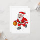 Christmas Santa Claus Dribbling A Basketball Funny Invitation | Zazzle