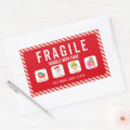 Christmas Santa Claus Fragile Gift Delivery Rectangular Sticker | Zazzle