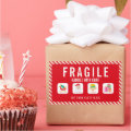 Christmas Santa Claus Fragile Gift Delivery Rectangular Sticker | Zazzle