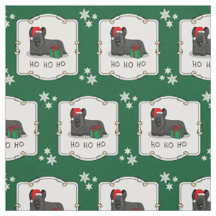 ho black santa fabric | Zazzle