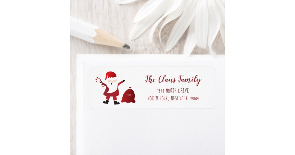 Christmas Santa Claus Personalized Label | Zazzle