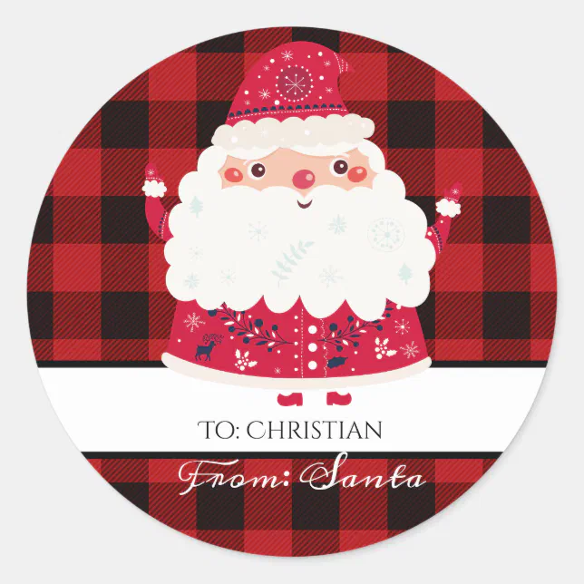 Christmas Santa Claus to from labels | Zazzle
