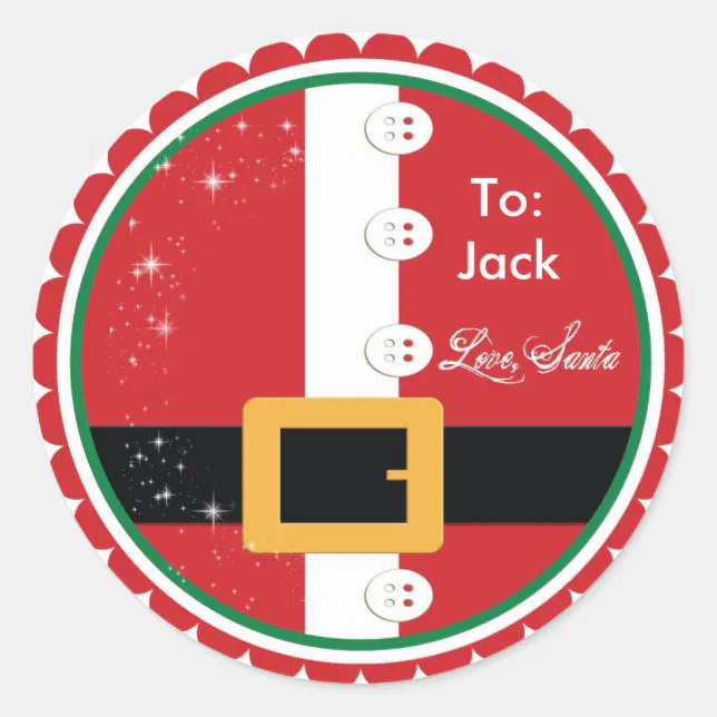 Christmas Santa Coat Stickers | Zazzle